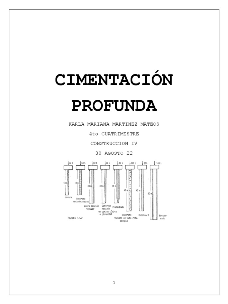 Tipos de Cimentación Profunda | PDF | Fundación profunda | Fundación (Ingeniería)