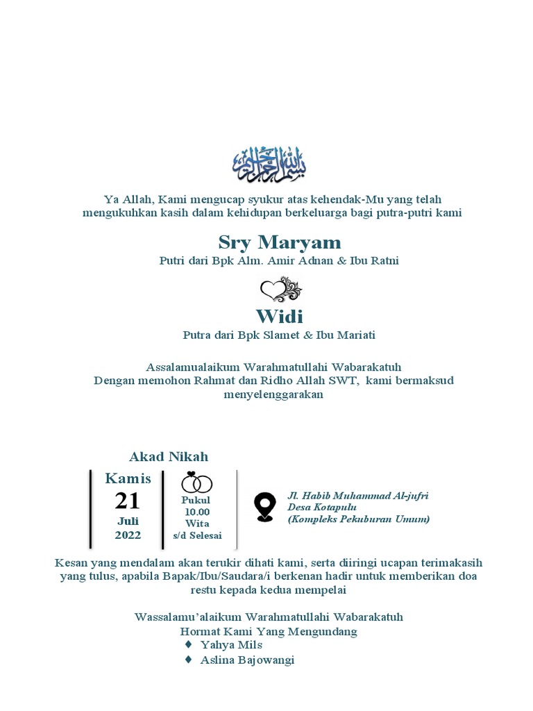 Sry Maryam Widi: Kamis | PDF