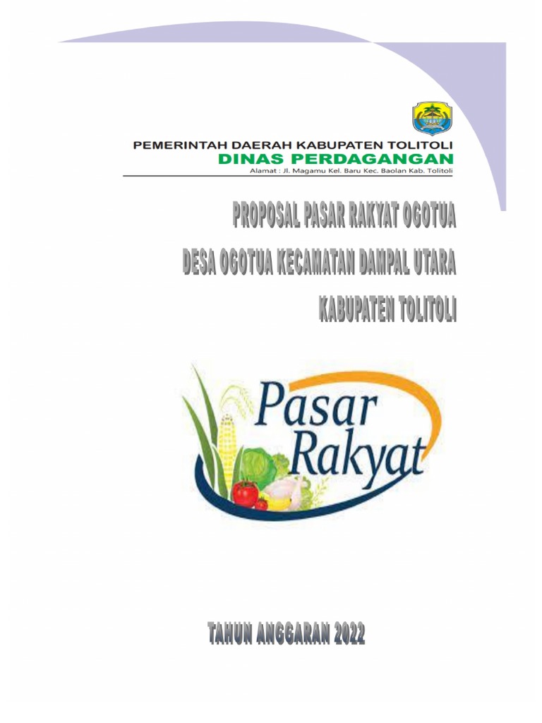 Proposal Pasar Rakyat Ogotua | PDF