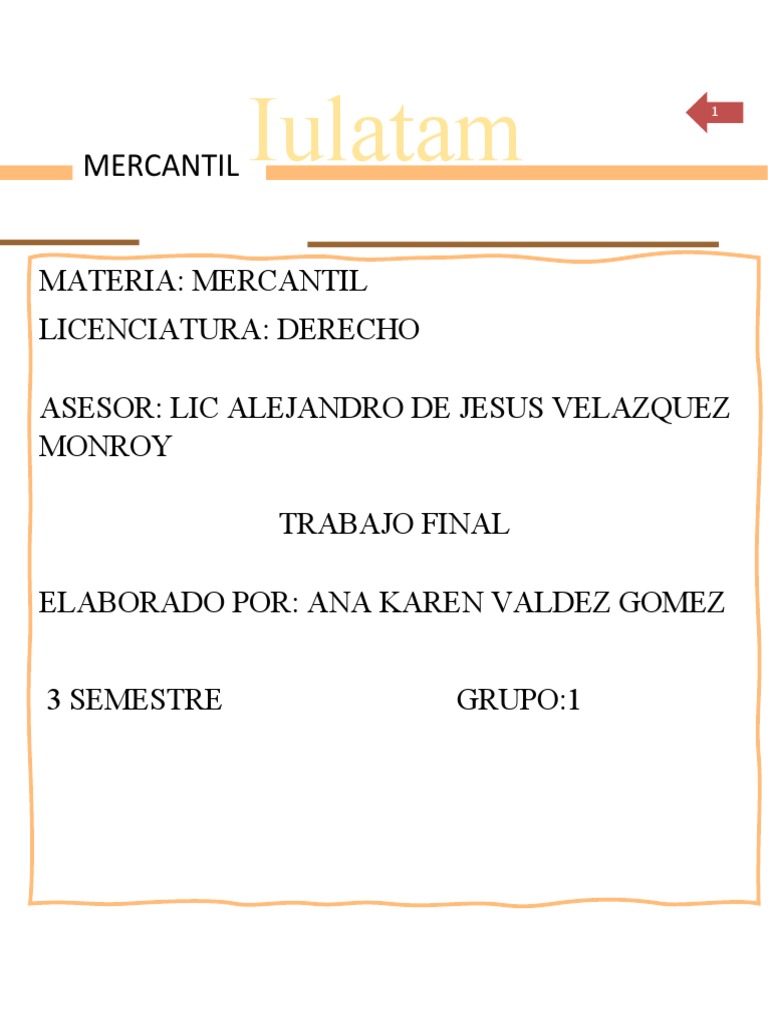 Ana Karen Trabajo de Mercantil | PDF | Póliza de seguros | Arrendamiento