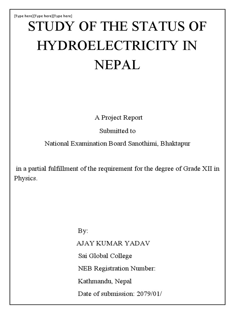 project work of physics | PDF | Hydroelectricity | Renewable Energy