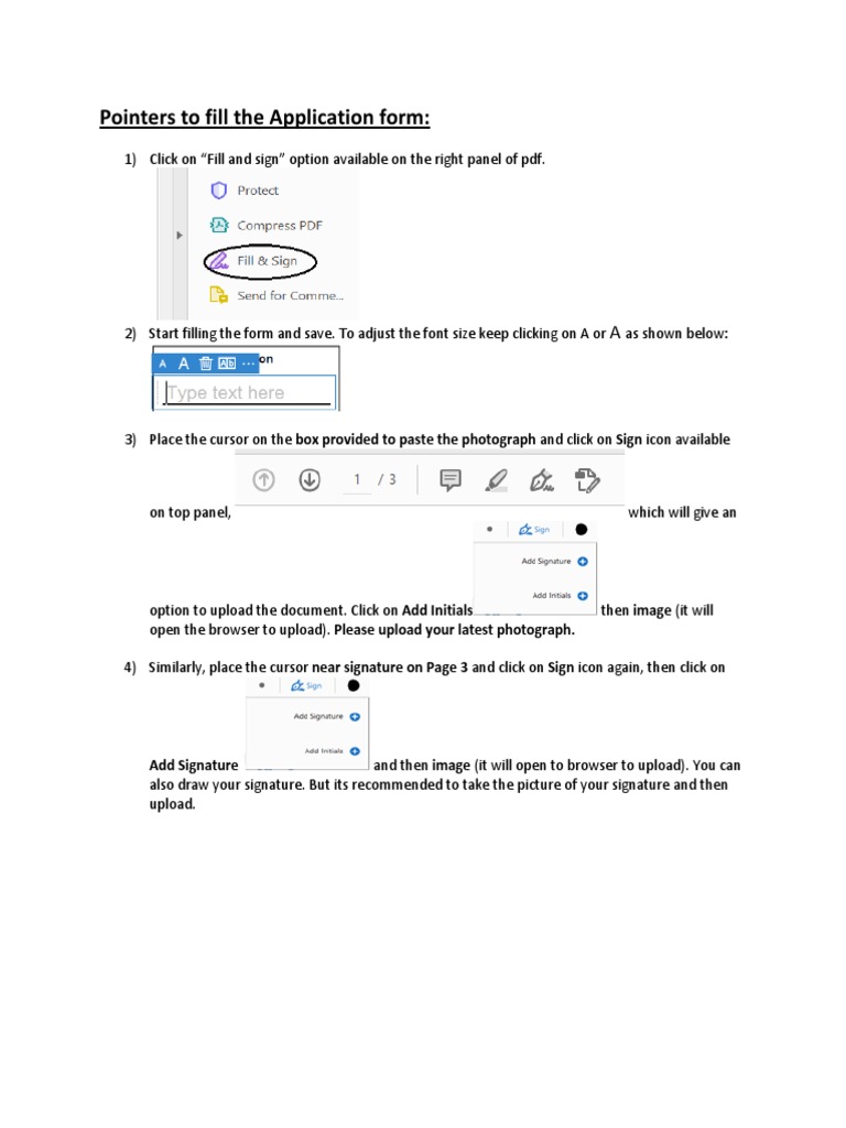 Pointers To Fill The PDF Application Form | PDF