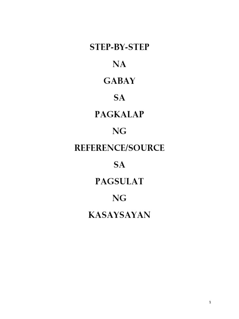 4 SteP-by-Step Na Pagkalap NG References at Sources | PDF