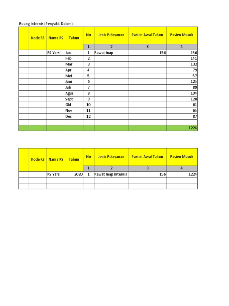 Laporan Jumlah Pasien Ranap | PDF