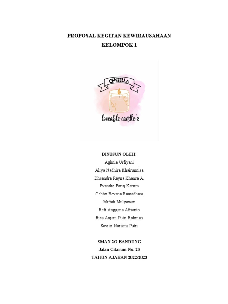 PROPOSAL KEGIATAN P5 Kelompok 1-2 | PDF | Karier & Perkembangan | Bisnis