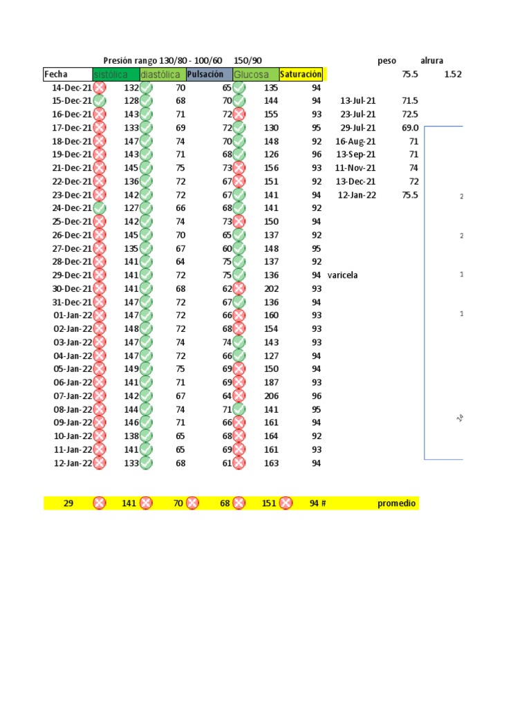 Registro de Salud y Mediciones | PDF