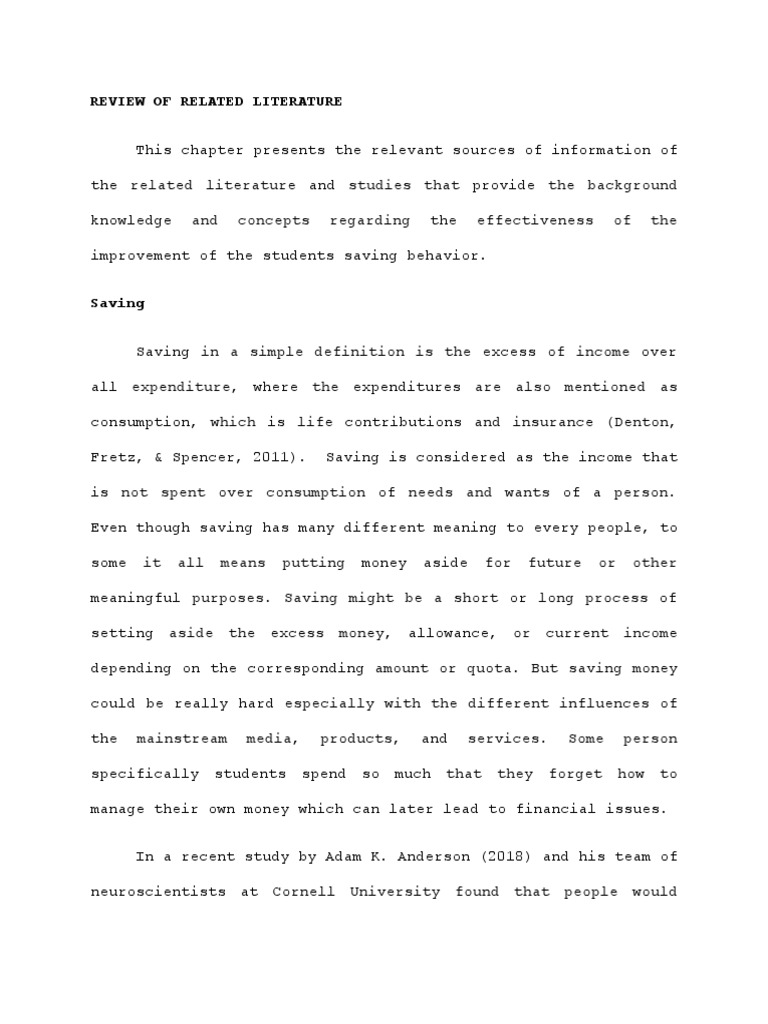 RRL Research Design and Instrument. | PDF | Financial Literacy | Literacy
