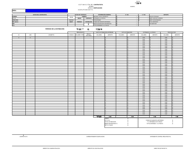 Formato Estimacion | PDF