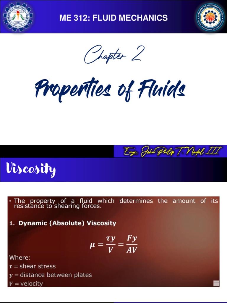 Chapter 2 - Fluid Properties | PDF | Fluid | Fluid Mechanics
