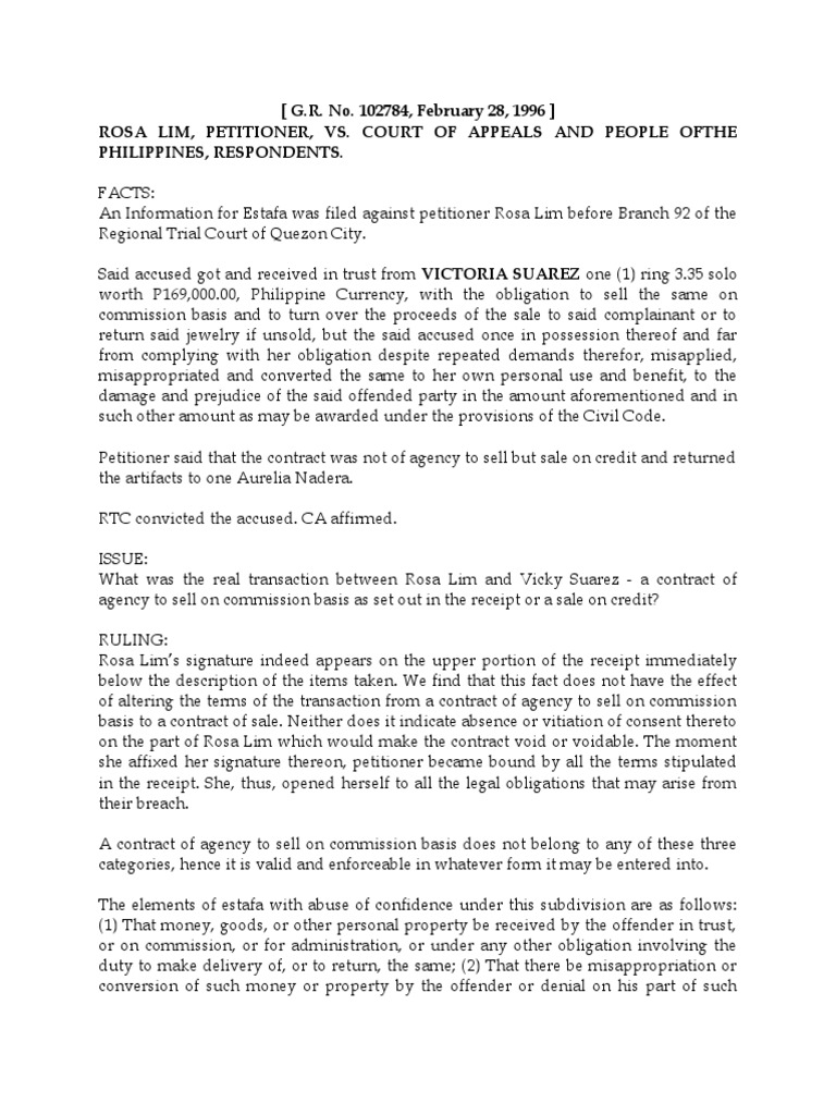 Case Digest in Agency | PDF | Law Of Agency | Estoppel