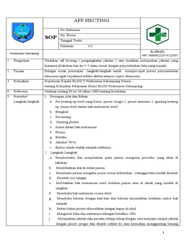 SOP AFF HECTING Fix | PDF