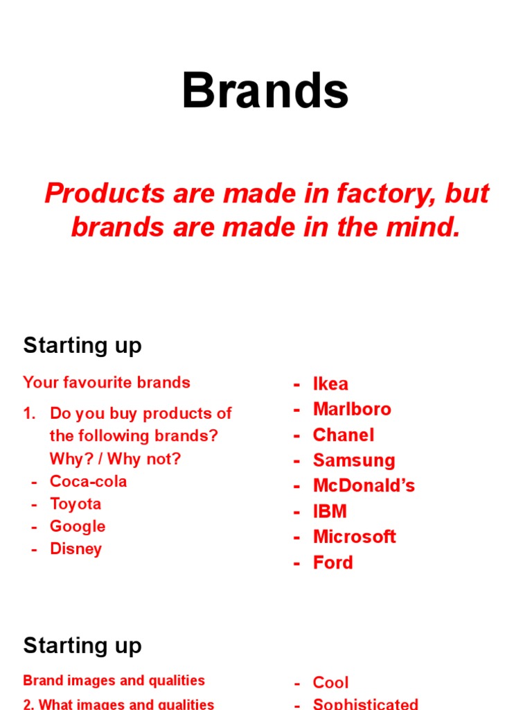 ENM301 - Unit 1 - Brands | PDF | Brand | Communication
