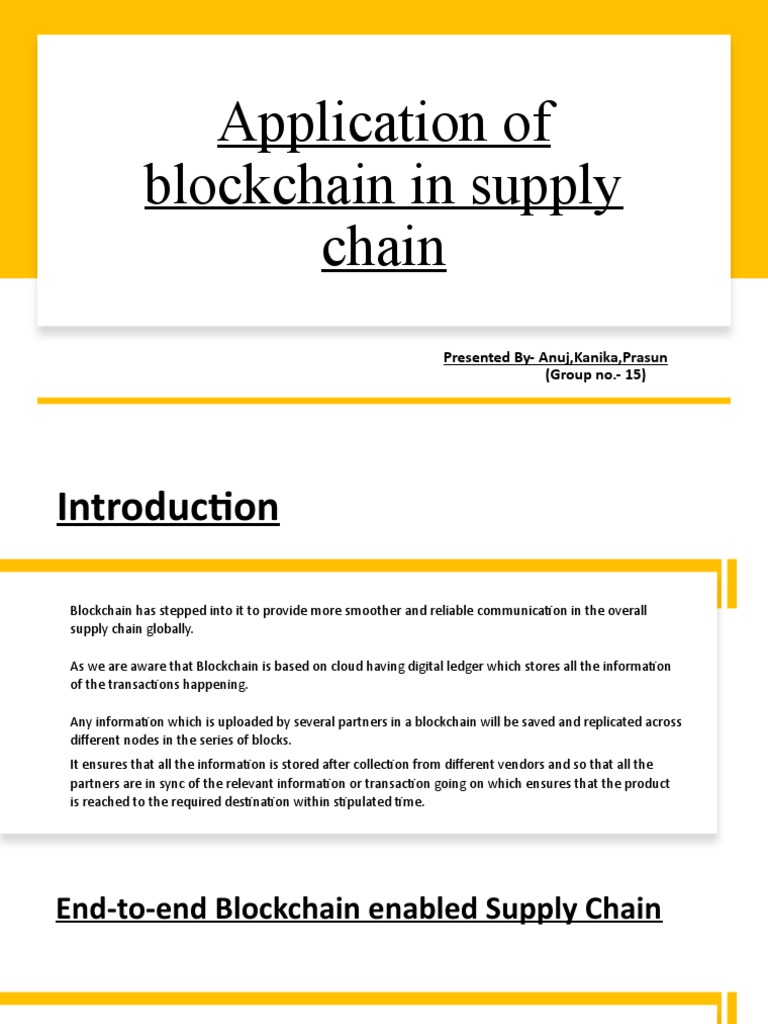 Blockchain in Supply Chain Management | PDF | Computers | Technology ...
