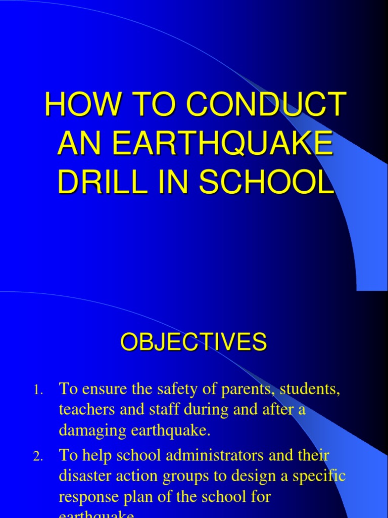 Earthquake Drill Procedures for Schools | PDF | Incident Command System ...