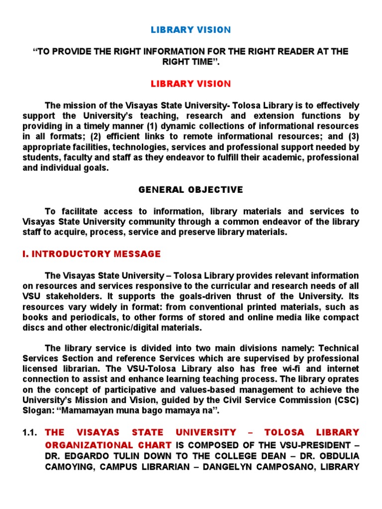 Library Vision | PDF | Libraries