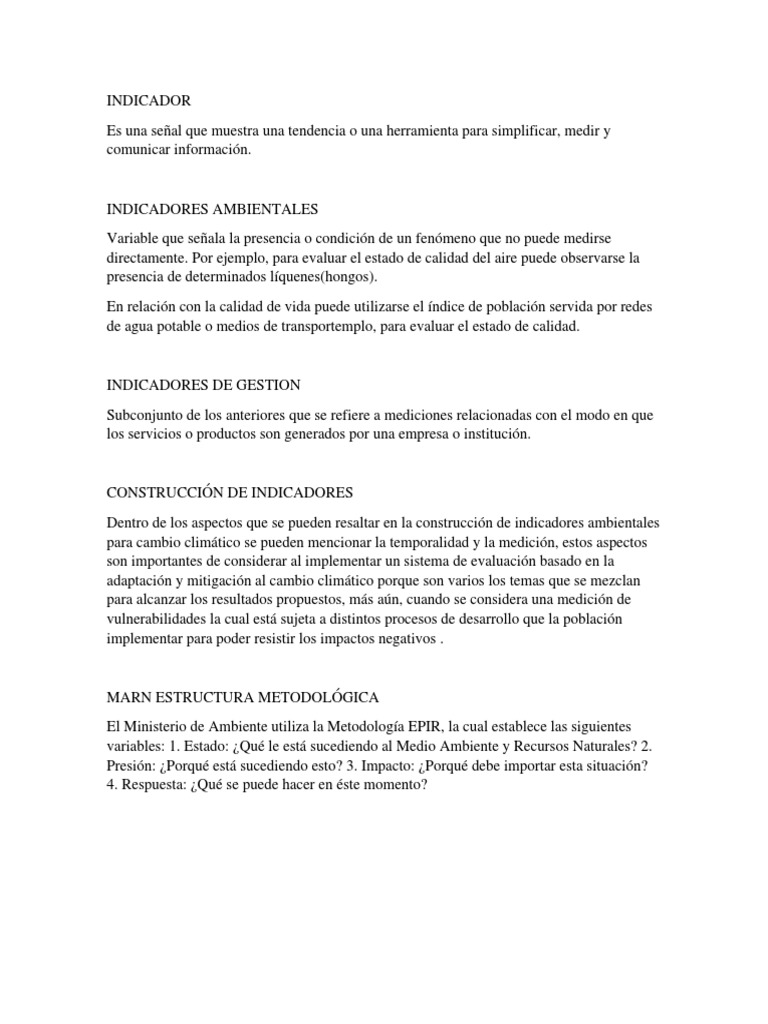 Clase 5 Indicadores Ambientales | PDF | Entorno natural | Residuos