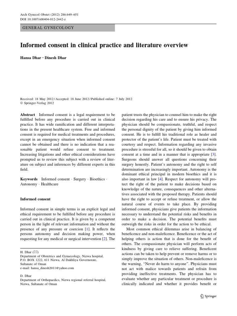 Informed Consent Review | PDF | Informed Consent | Medical Ethics