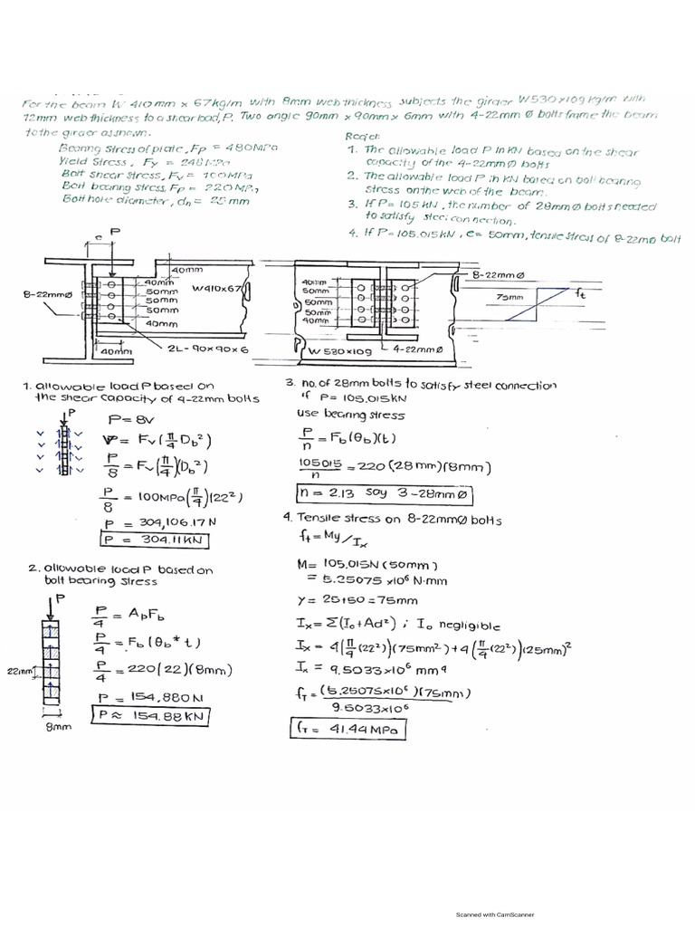 Steel Design Problems& Solutions | PDF