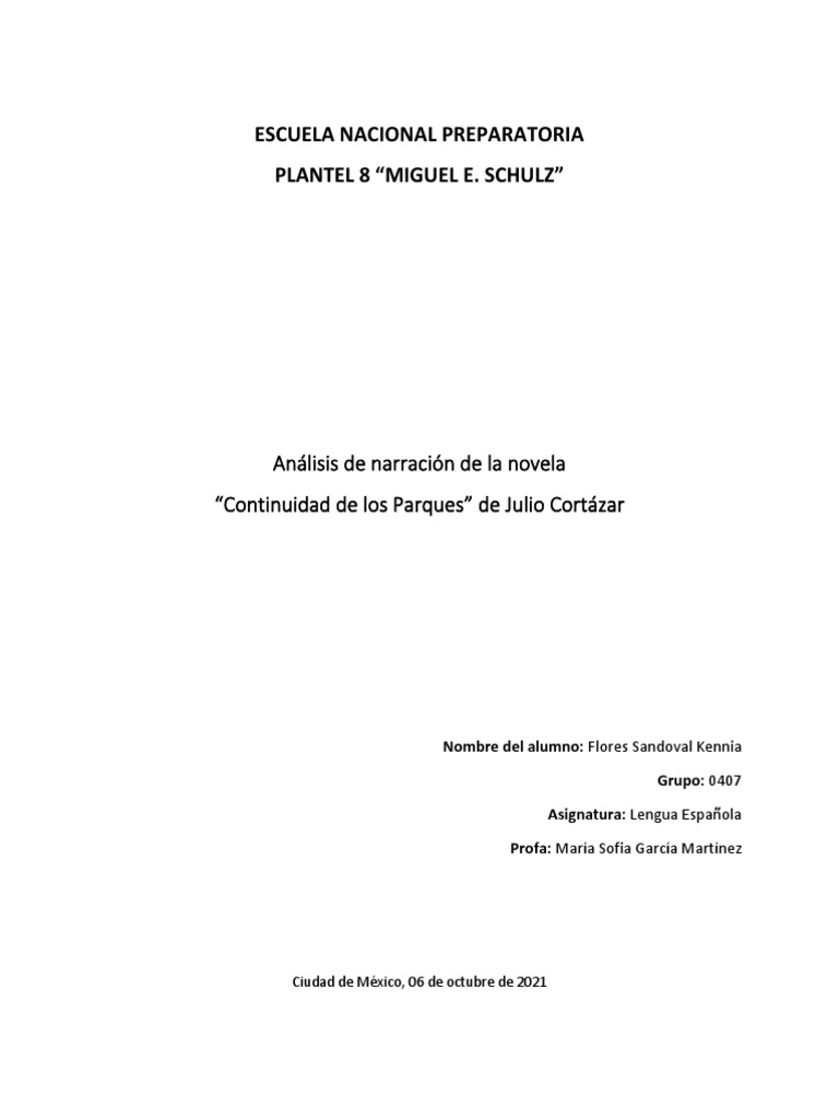 Continuidad de Los Parques, Analisis. | PDF