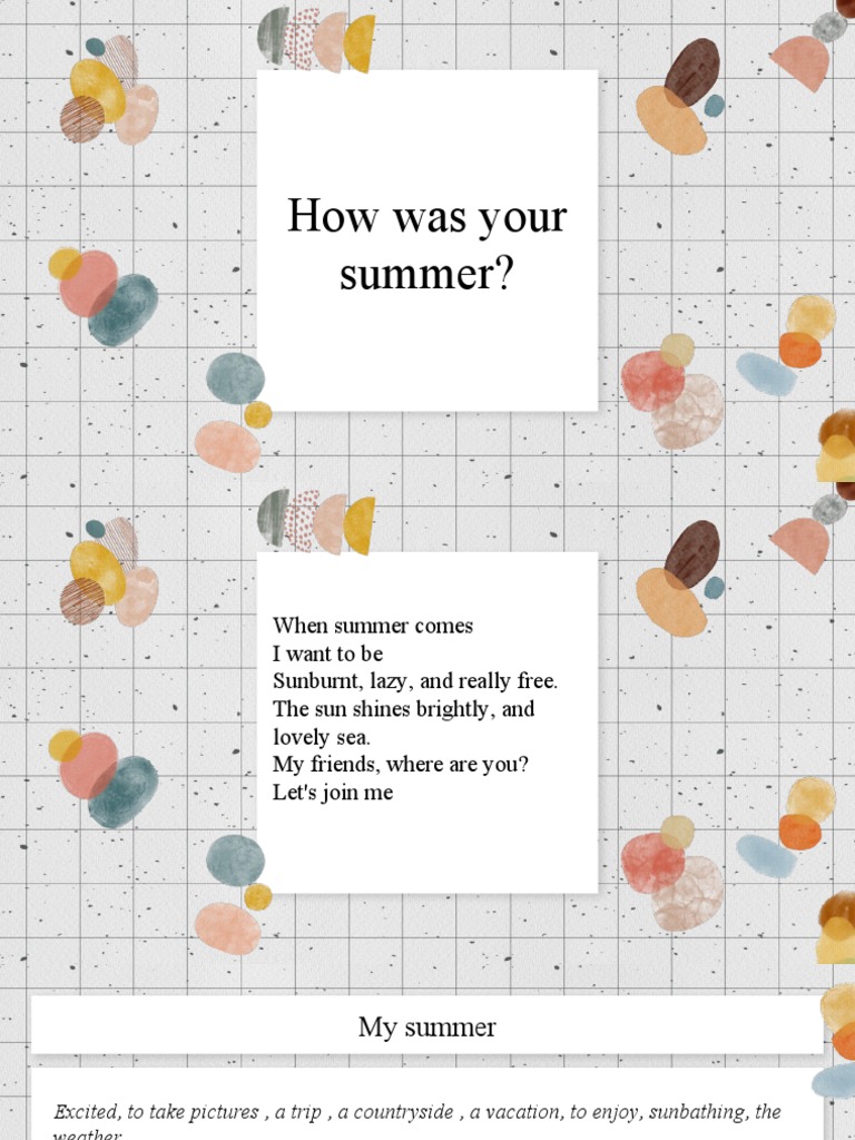 How Was Your Summer? | PDF