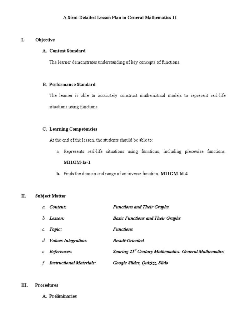 LP - Gen. Math | PDF | Function (Mathematics) | Learning