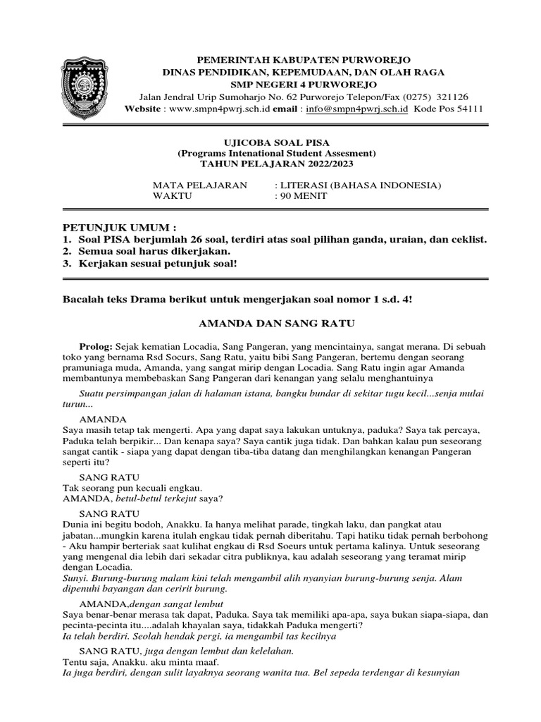 Soal Pisa (Akm) - 2022-2023 | PDF