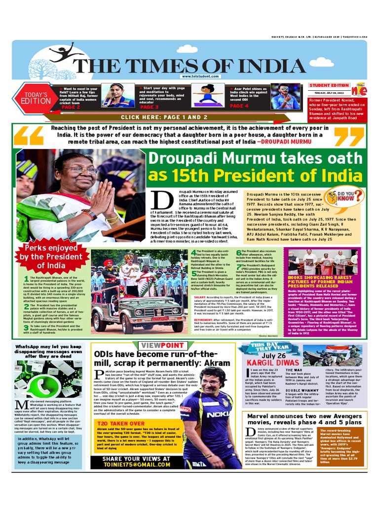 TOI Student Edition 26072022 | PDF | Grit (Personality Trait)