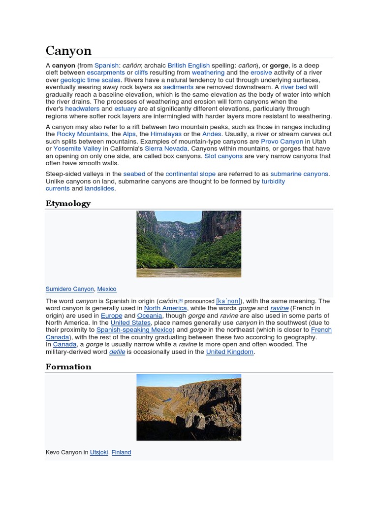Canyon | PDF | Canyon | Earth Sciences