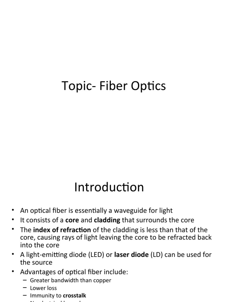 An Overview of Fiber Optics: Principles, Components, and Applications | PDF | Optical Fiber ...