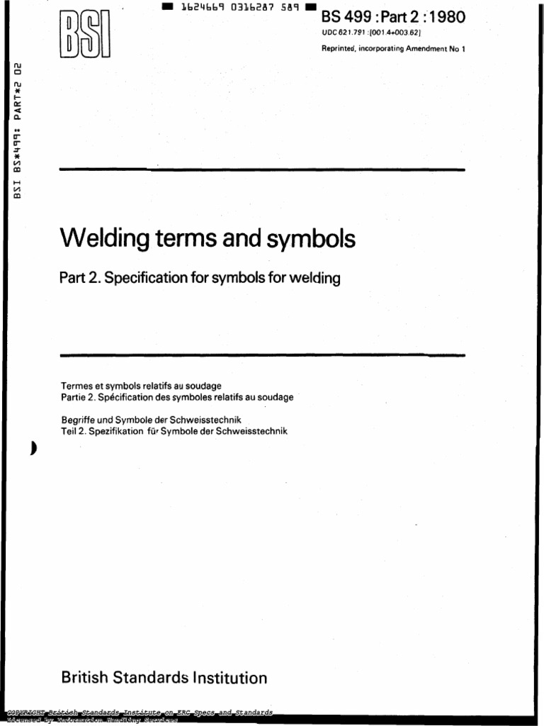 BS 499 PT2-1980 | PDF | Welding | Construction