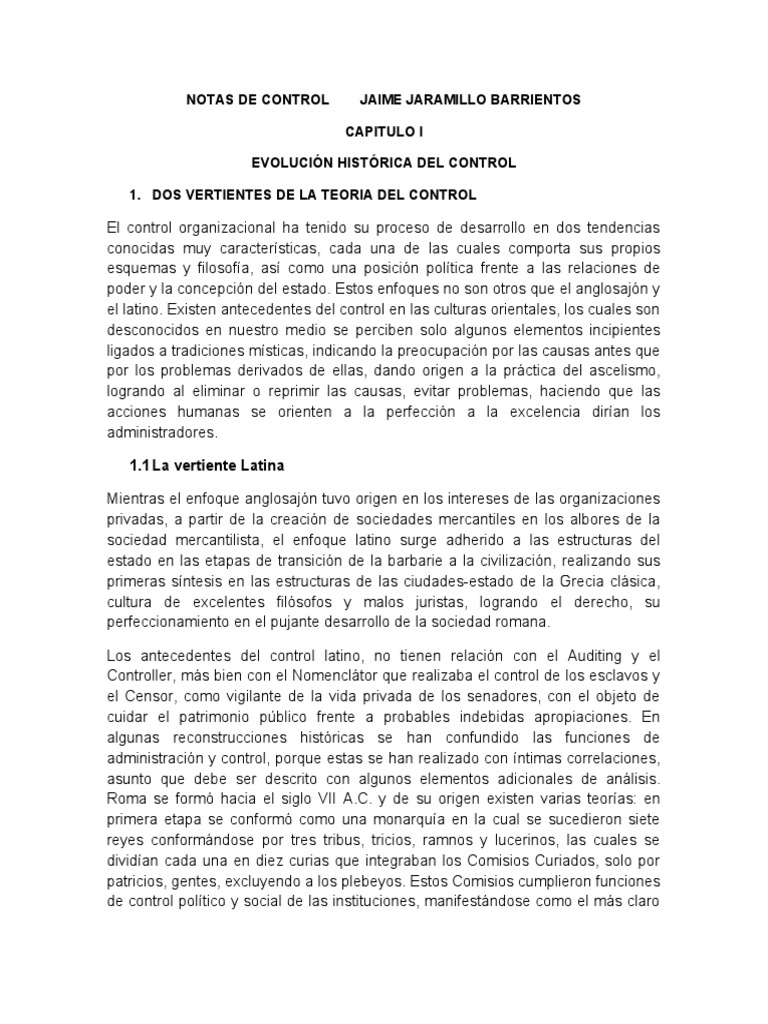 Historia Del CONTROL | PDF | Auditoría | Estado (política)