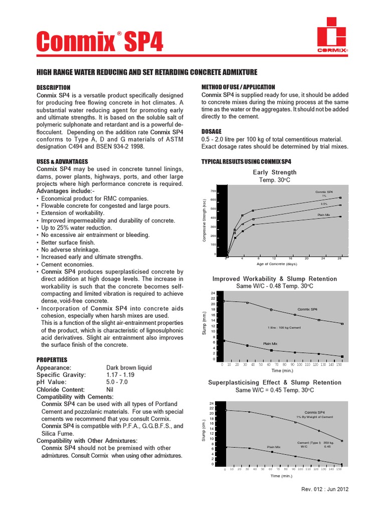 Conmix SP4 | PDF | Concrete | Cement