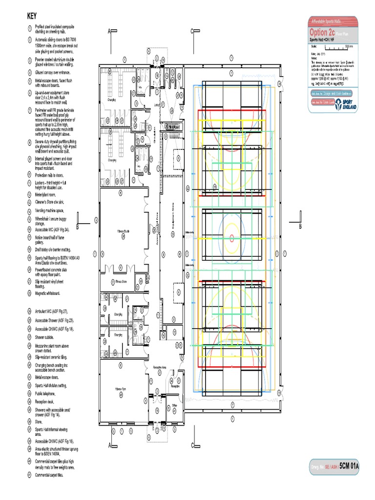 5 Court Sports Hall Opt 2c Floor Plan 1 | PDF
