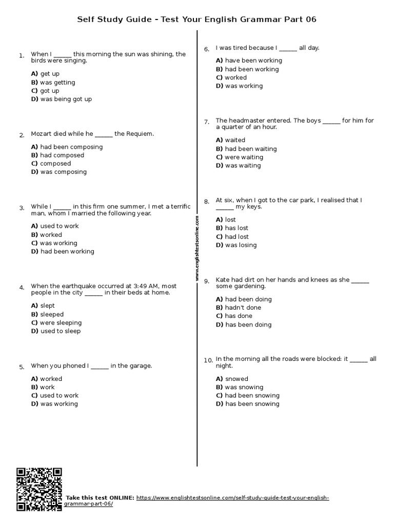 706 - Self Study Guide Test Your English Grammar Part 06 | PDF
