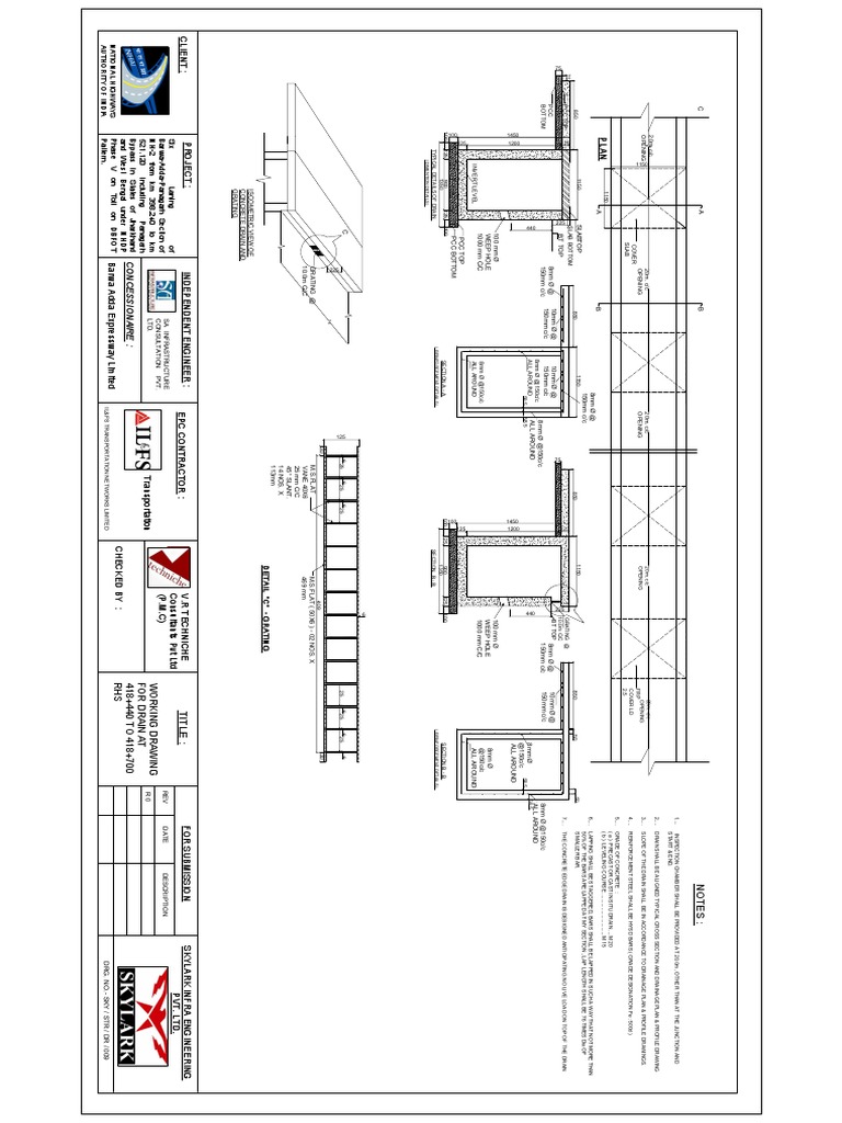 Drainage Plan and Reinforcement Details | PDF | Civil Engineering | Road
