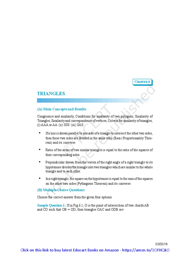 CH - 6 Triangles | PDF | Triangle | Euclidean Plane Geometry