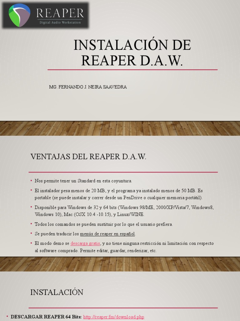 Guía paso a paso para la instalación y configuración del DAW Reaper en Windows y Mac | PDF