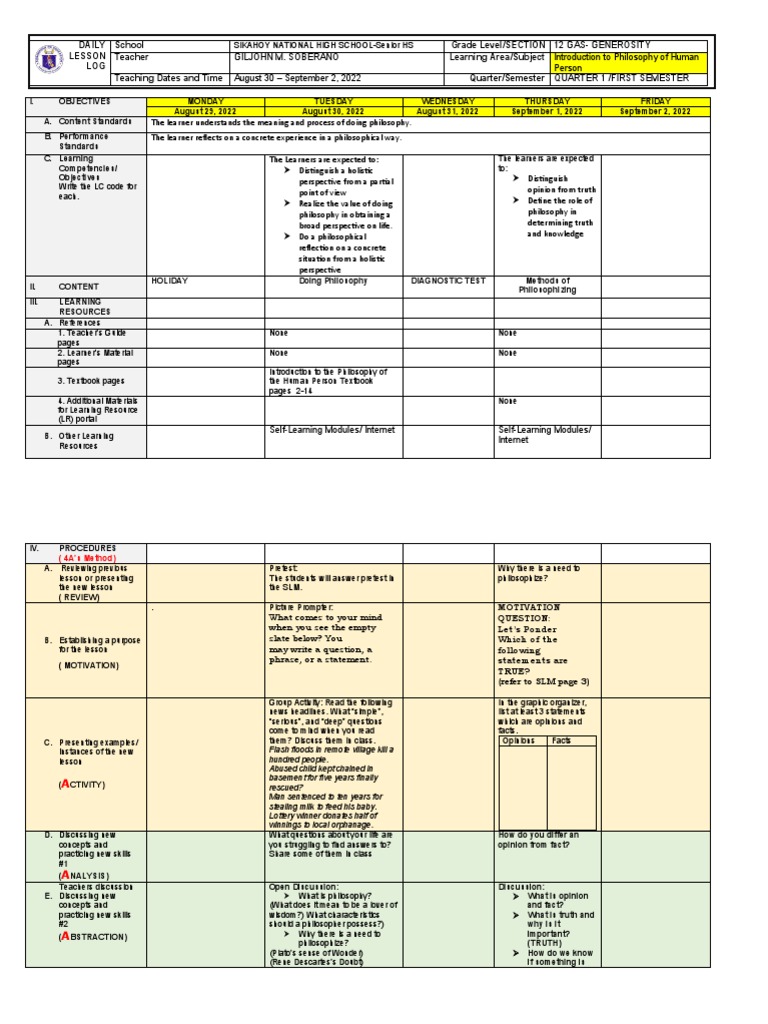 Philosophy DLL | PDF | Truth | Reason