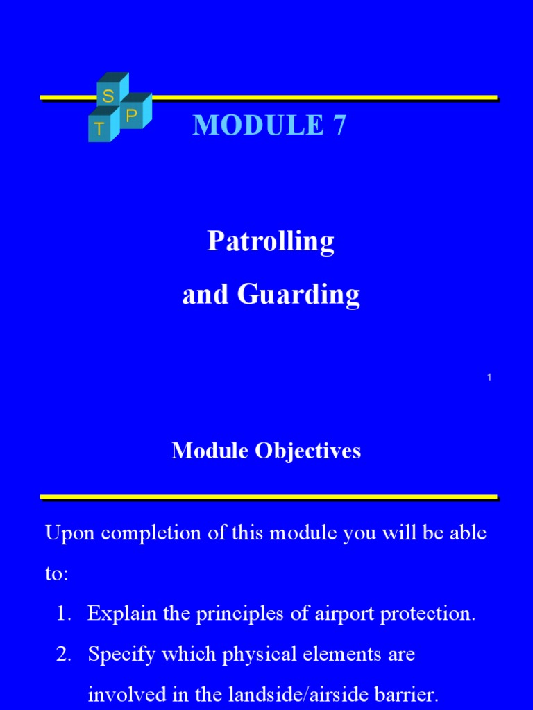 Module 07 Patrolling and Guarding | PDF | Airport | Securities