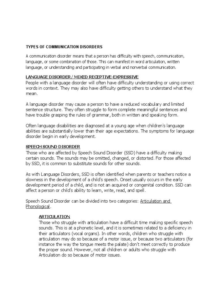 Understanding Communication Disorders | PDF | Speech | Communication