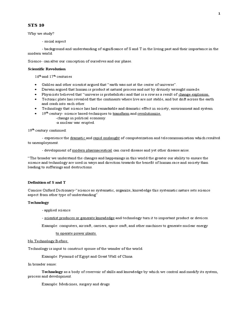 STS 10 Chapter 1 2022 | PDF