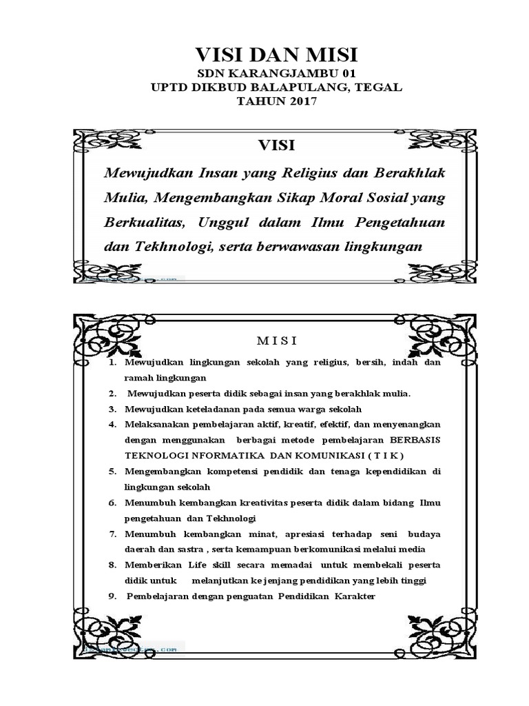 Visi Dan Misi | PDF