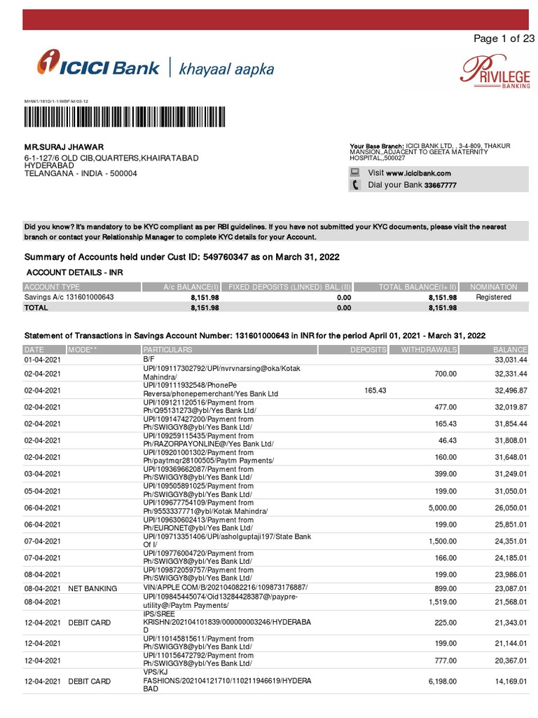 Statement MAR2022 760347549 Unlocked | PDF | Debit Card | Banks