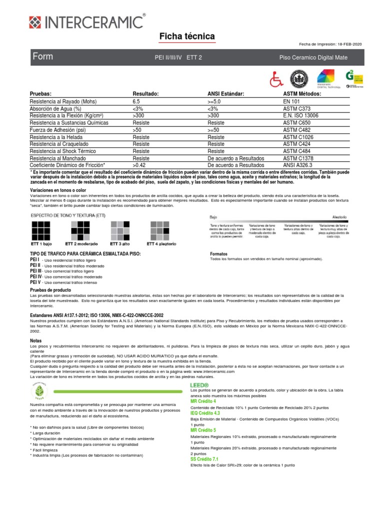 Ficha Tecnica de Azulejos | PDF | Reciclaje | Materiales