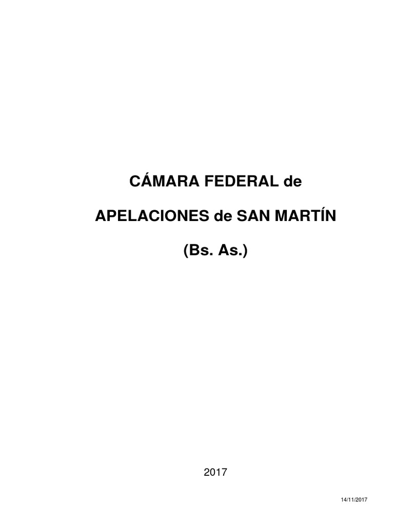 Justicia Guia Judicial Camara Federal Apelaciones San Martin | PDF