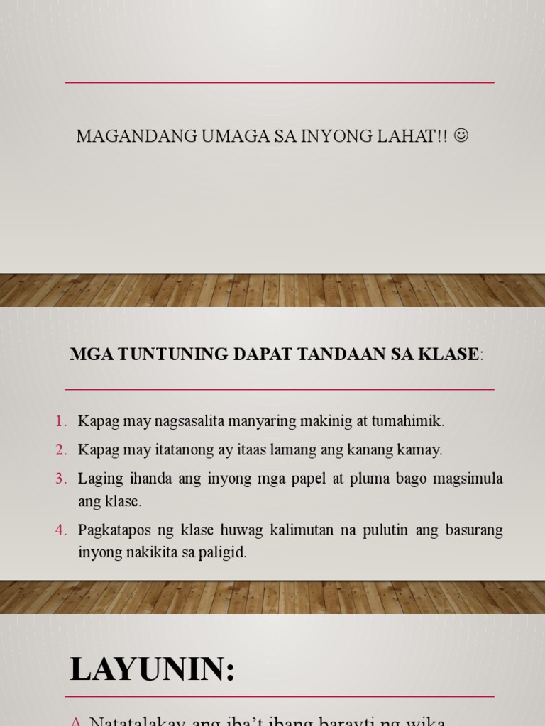 Mga Barayti NG Wika | PDF Mga Barayti NG Wika | PDF