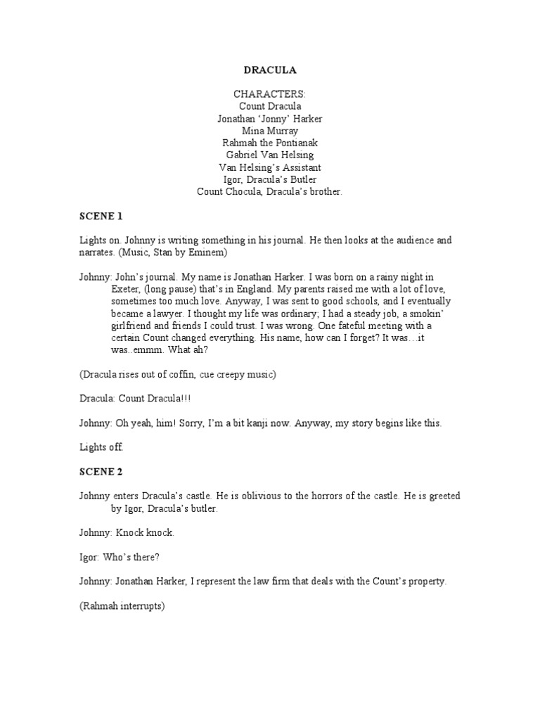 Dracula Script | PDF