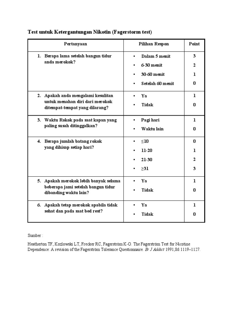 Kuesioner Fagerstorm | PDF