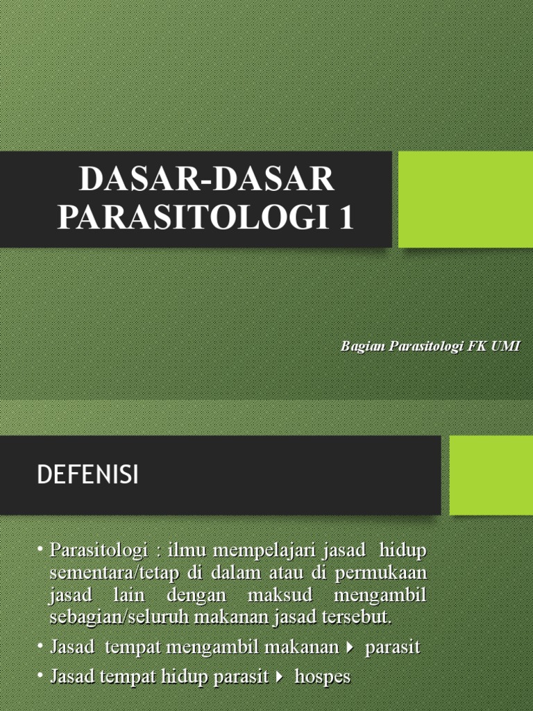 Dasar-Dasar Parasitologi dan Terminologi | PDF | Kesehatan Holistik ...