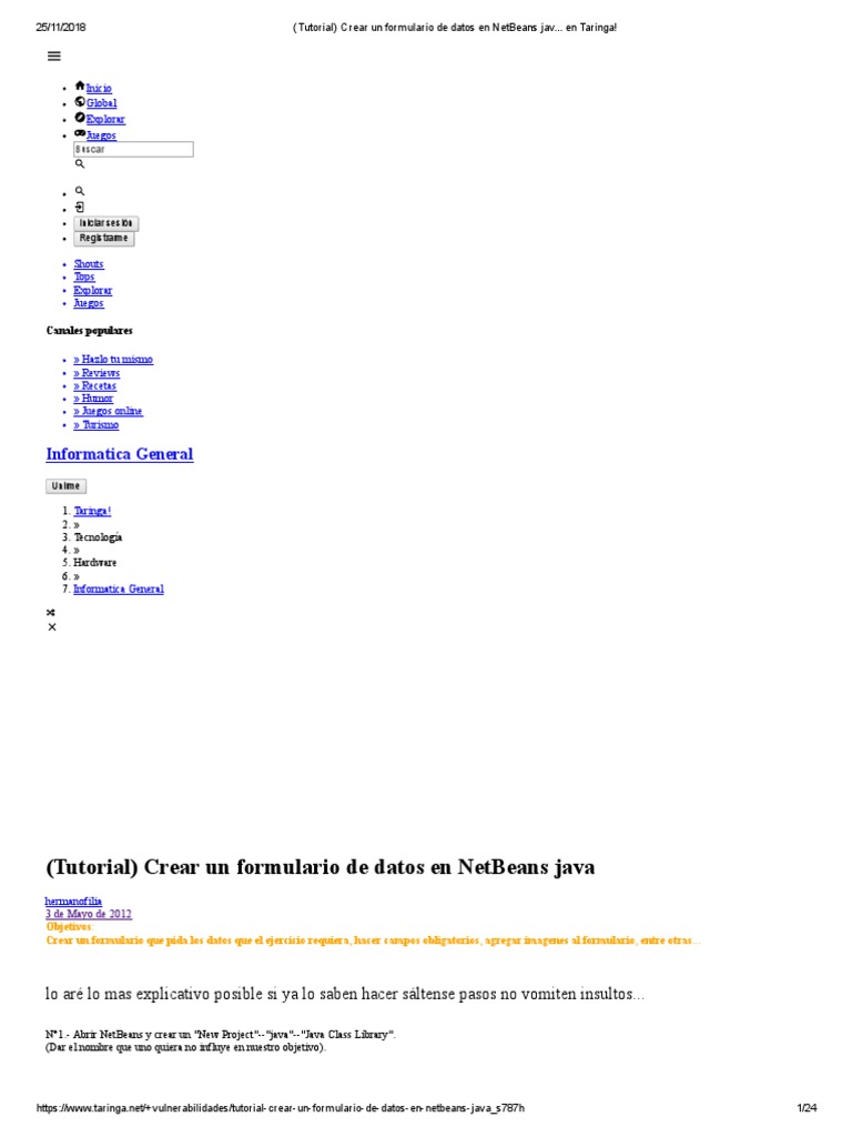(Tutorial) Crear Un Formulario de Datos en NetBeans Jav.. | PDF | Java (lenguaje de programación ...